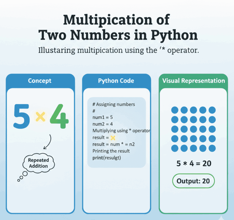 Multiplication of Two Numbers in Python | Newtum