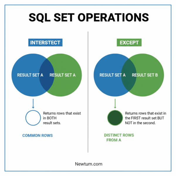 INTERSECT and EXCEPT in SQL: Difference & Usage