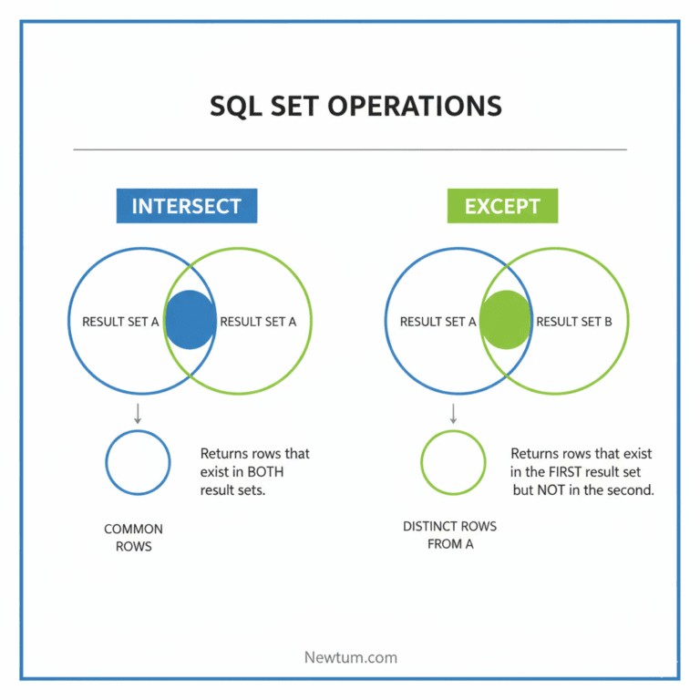 INTERSECT and EXCEPT in SQL: Difference & Usage