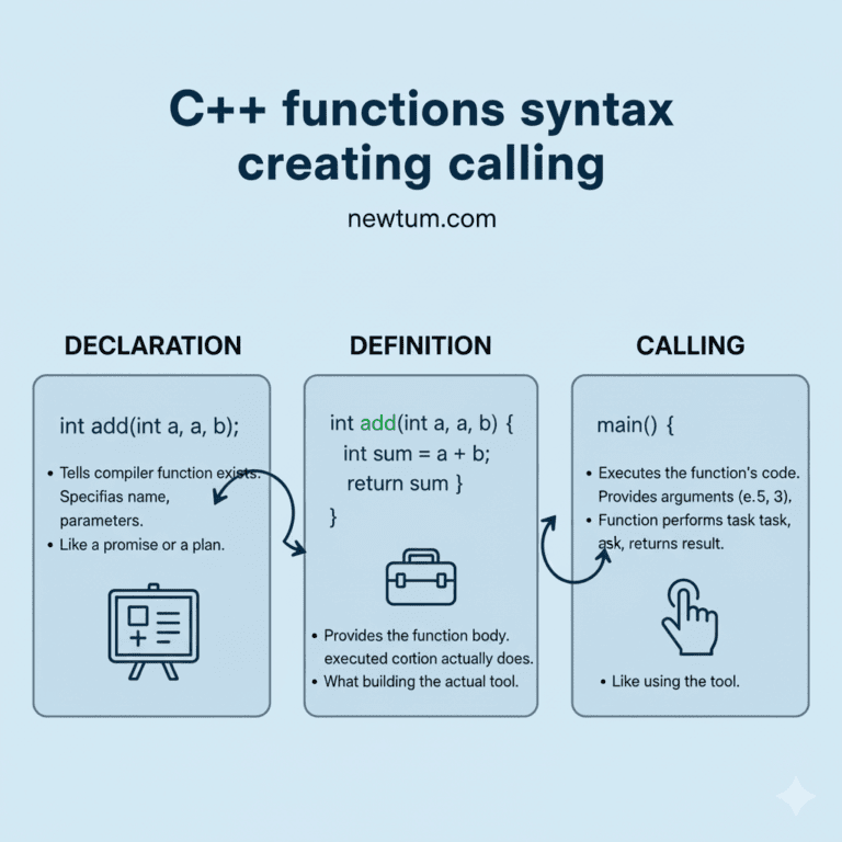 C++ functions syntax creating calling Explained