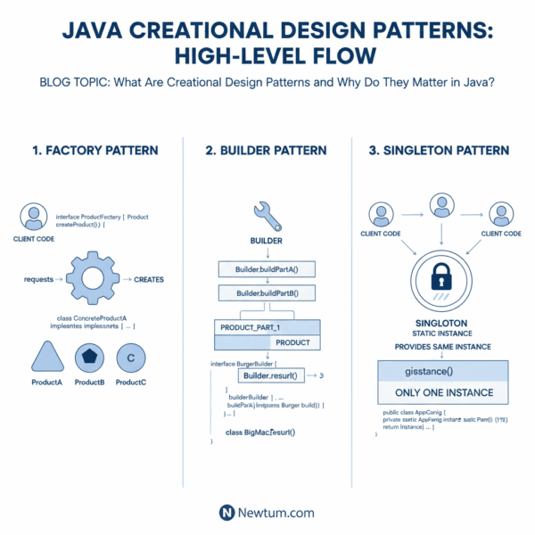 Creational Design Patterns: Singleton, Factory, Builder