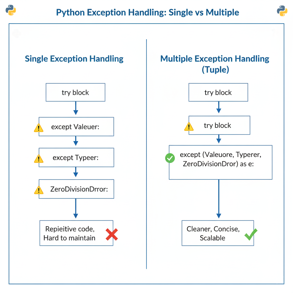 Catch Multiple Exceptions in Python Using a Tuple Guide!!