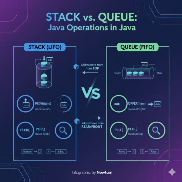 Stacks and Queues in Java Explained Simply by Newtum